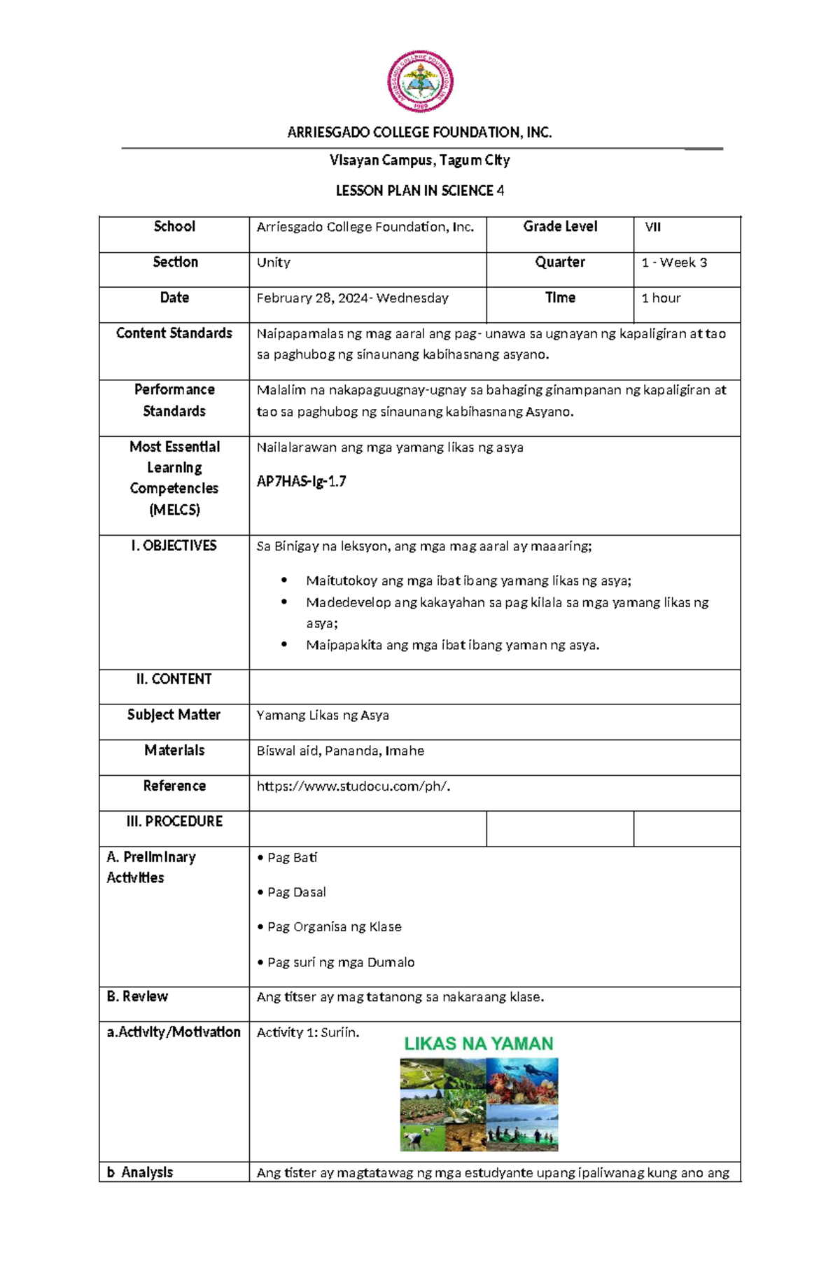 Kurt - ARRIESGADO COLLEGE FOUNDATION, INC. Visayan Campus, Tagum City ...