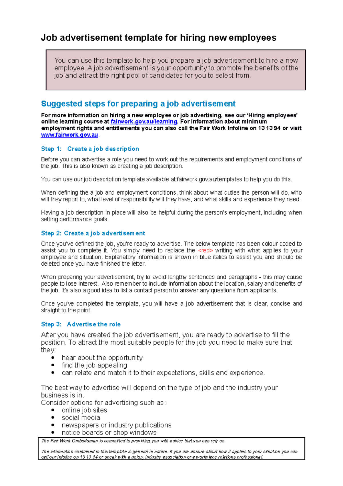 Job-advertisement-template - Job advertisement template for hiring new ...