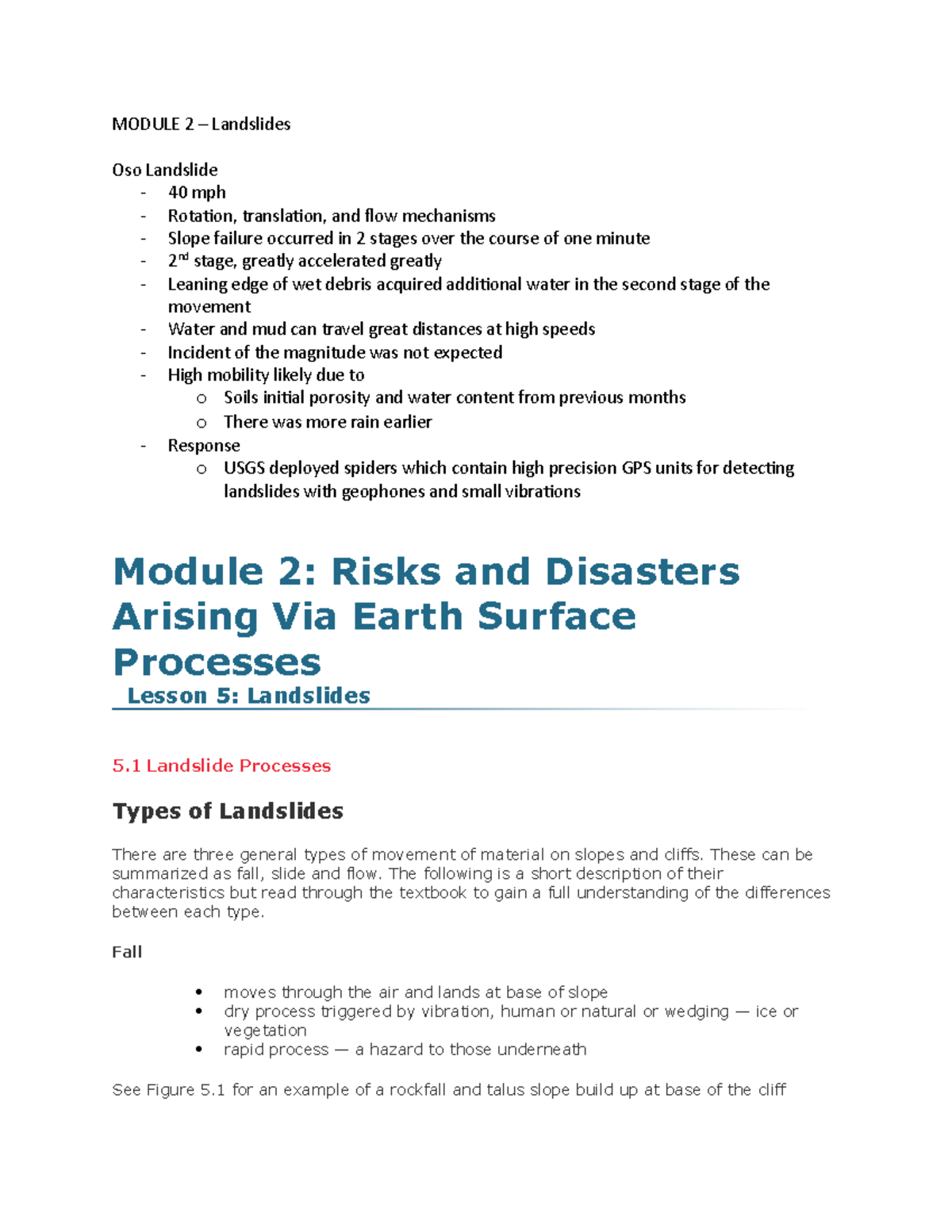 Module 2 landslides - one one one eee it is I Monty know and I lei ...
