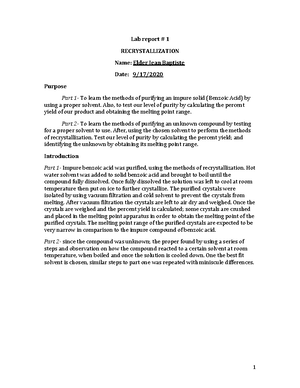 Informal Distillation Lab Report - Distillation Informal Lab Report ...