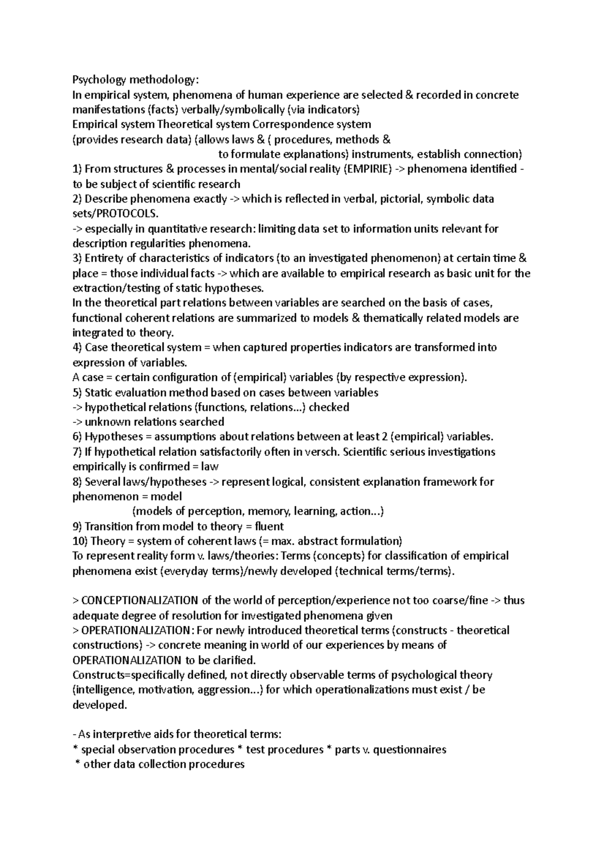 Psychology methodology -> especially in quantitative research: limiting ...