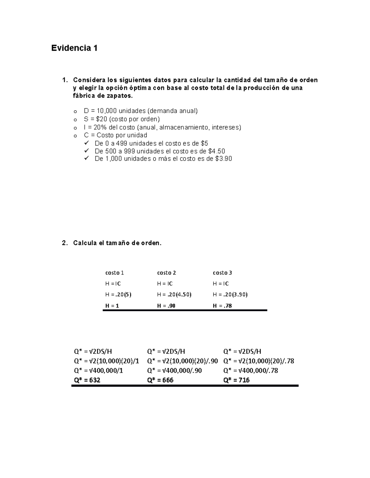 produccion Evidencia 1 administracion - Evidencia 1 1. Considera los ...