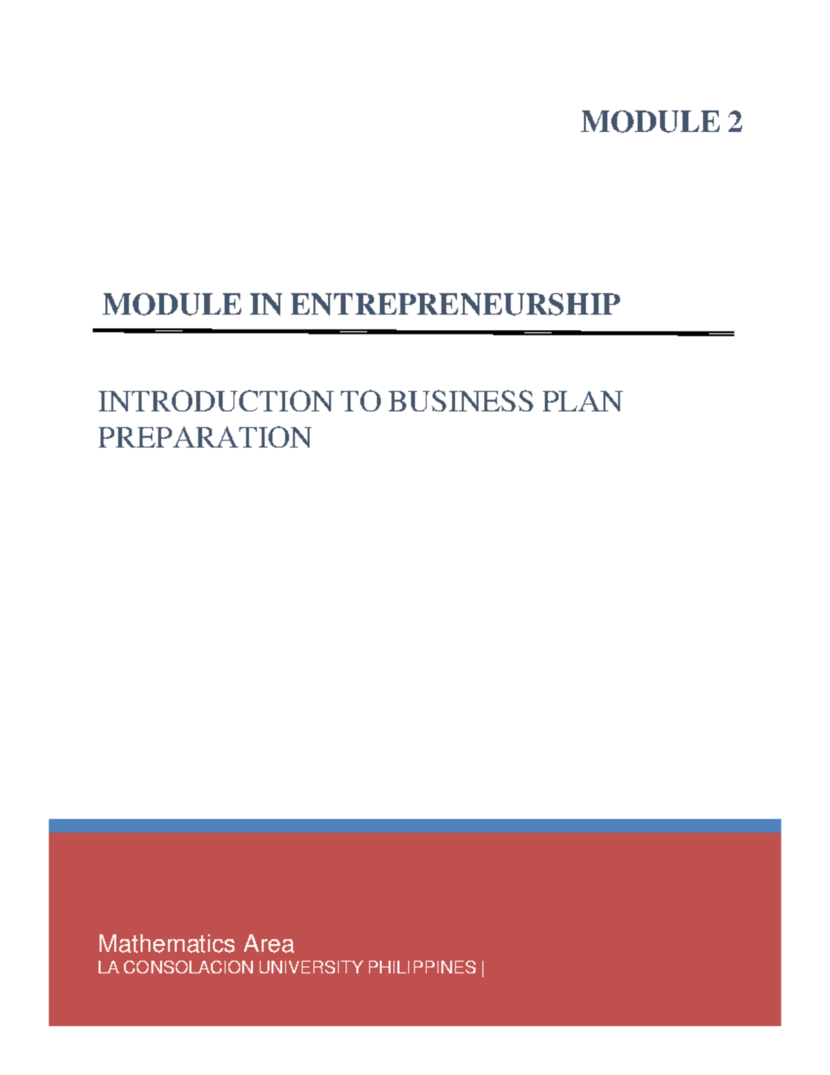 Module 2-Introduction to business plan - Mathematics Area LA ...