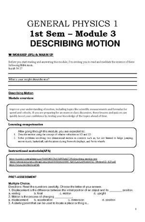 Gen Phy-1st-Sem-Module-1 Units, Physical Quantities AND Measurements - GENERAL PHYSICS 1 1 ST ...