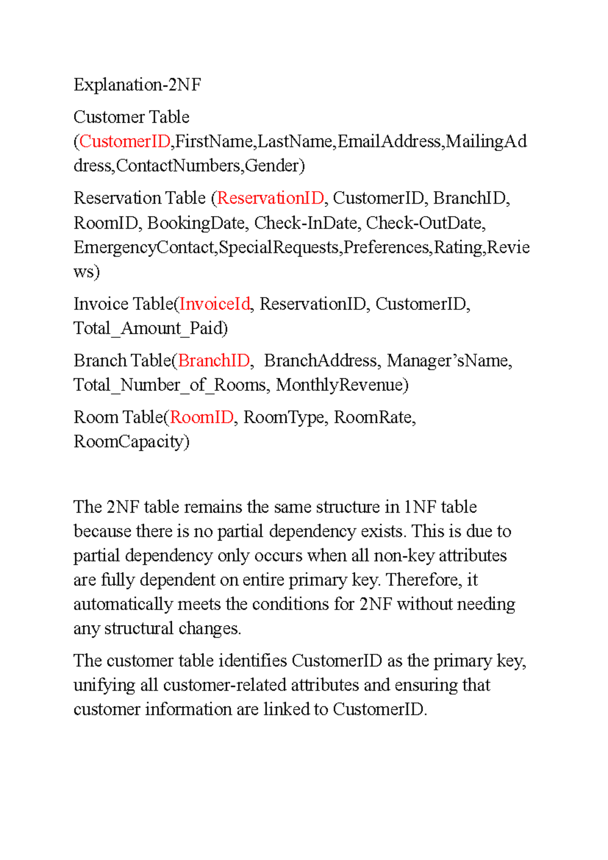 2NF - 2nf part - Explanation-2NF Customer Table - Studocu
