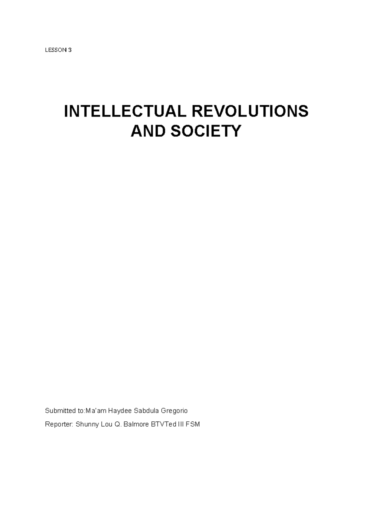 Lesson 3 - for educational purpose only - LESSON 3 INTELLECTUAL ...