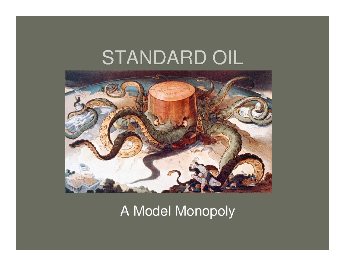 Standard Oil - STANDARD OIL A Model Monopoly The Origins of Standard ...