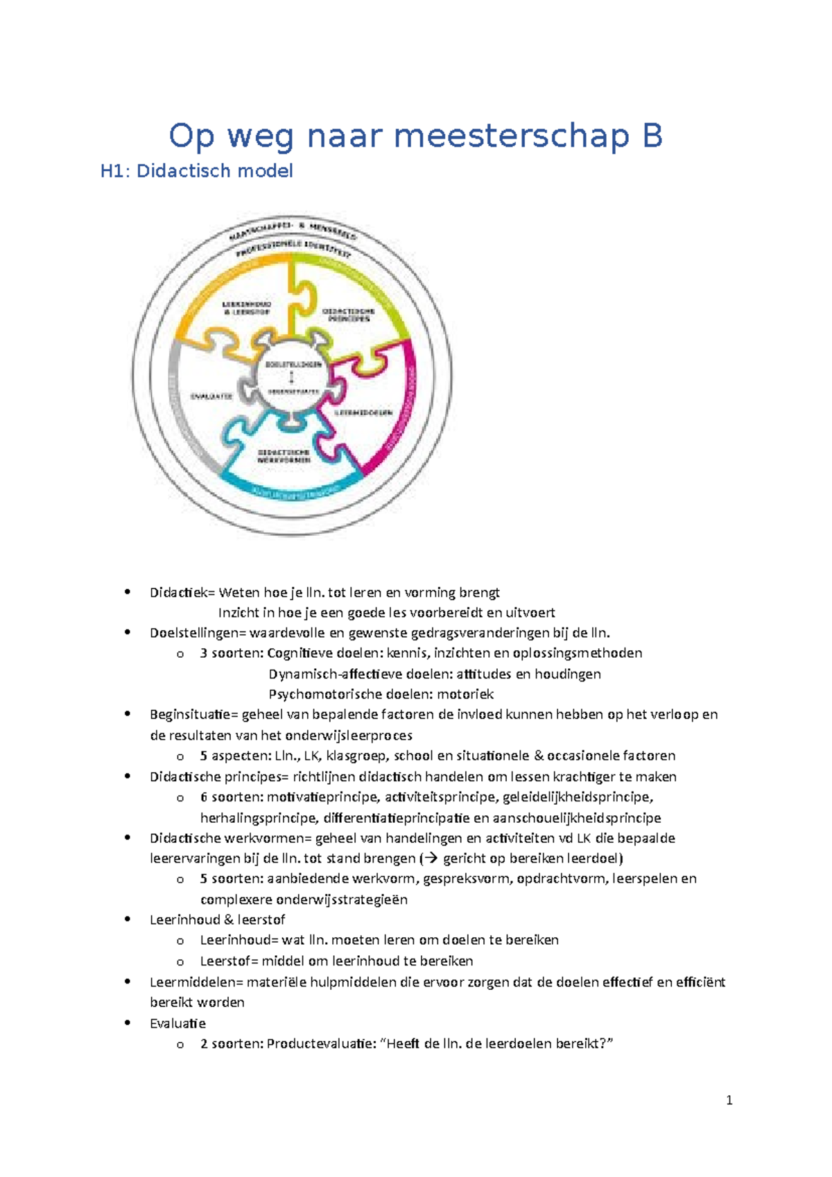 Op weg naar meesterschap B - tot leren en vorming brengt Inzicht in hoe ...