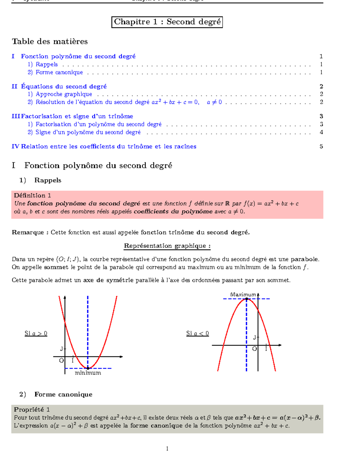 "2nd degre cours - svt - Chapitre 1 : Second degré Table des matières I ...