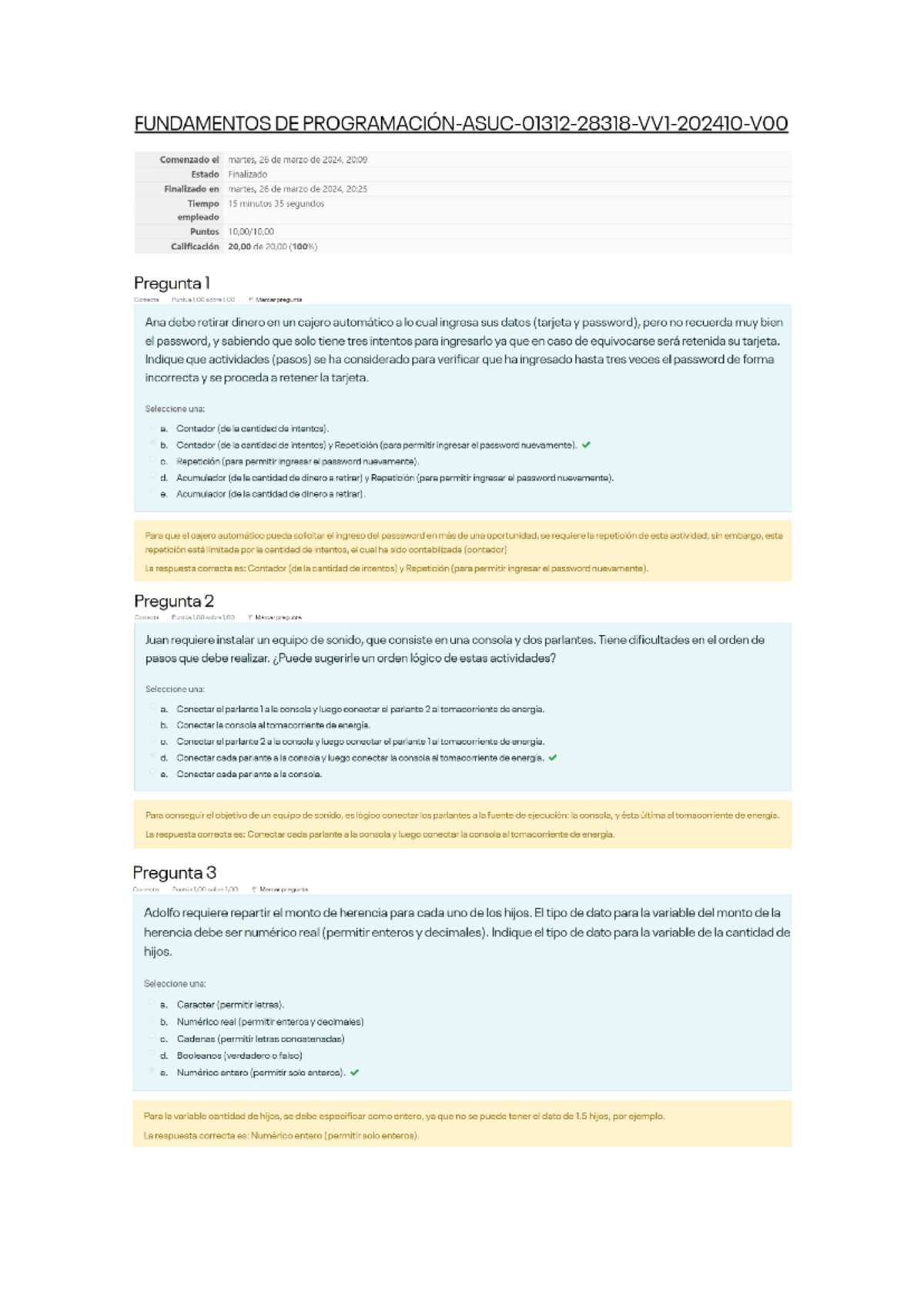 Evaluacion DE Entrada - fundamentos de programacion - Studocu