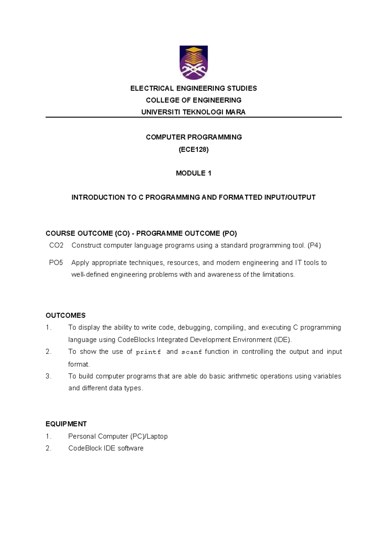 ECE128 LAB Assignment chapter 1 - ELECTRICAL ENGINEERING STUDIES COLLEGE OF ENGINEERING ...