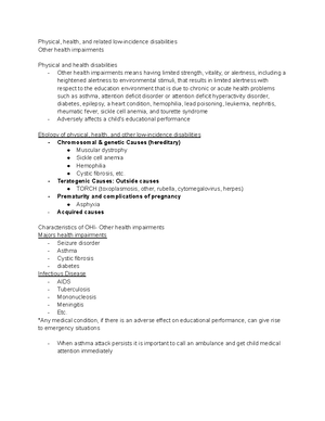 SED 101 Notes - Video 1 Introduction "1 in 9 students will require ...