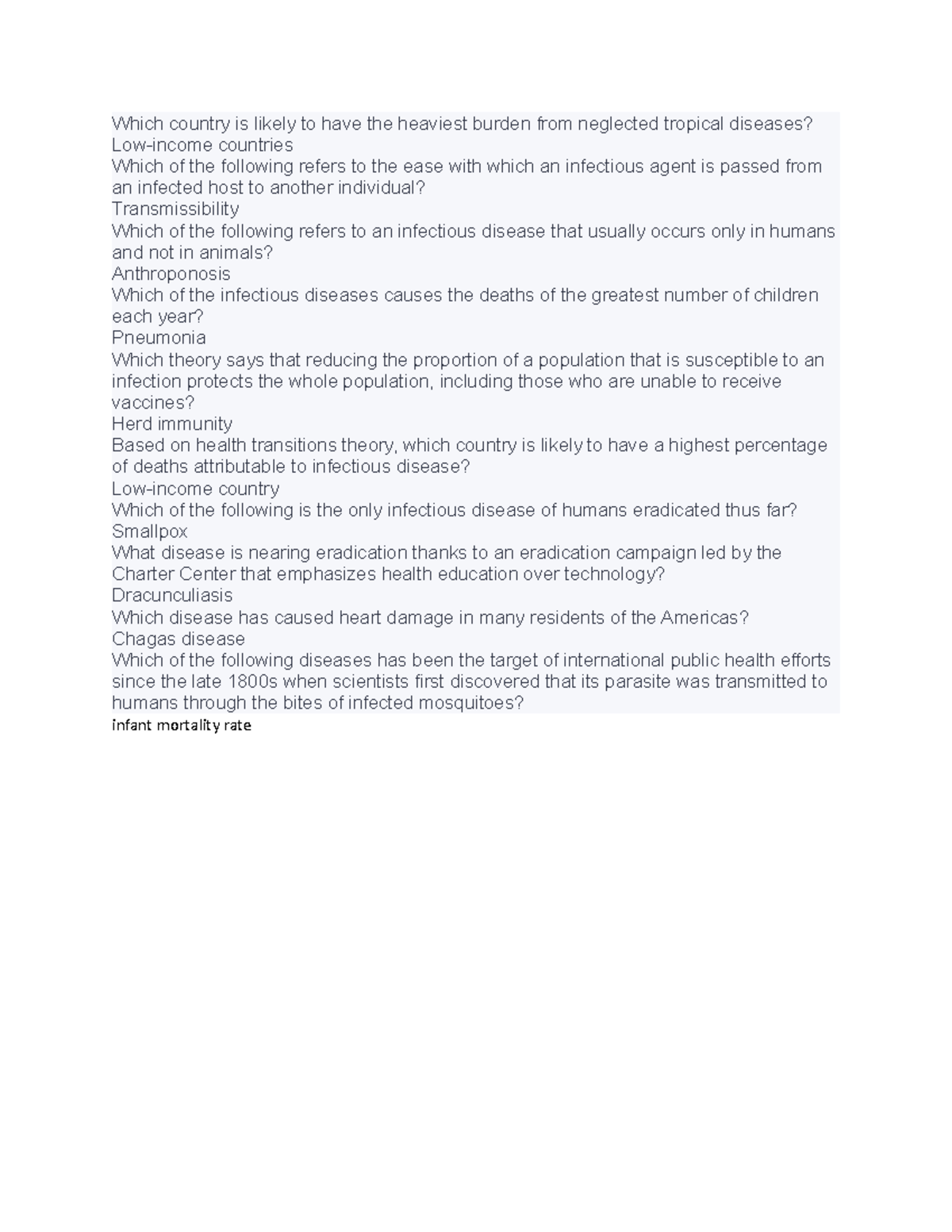 Global Health Questions 2023 - Which country is likely to have the ...