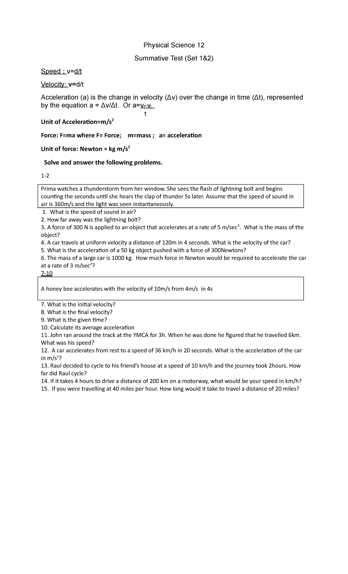 Physical science summative test 1 18 23 - Physical Science 12 Summative ...
