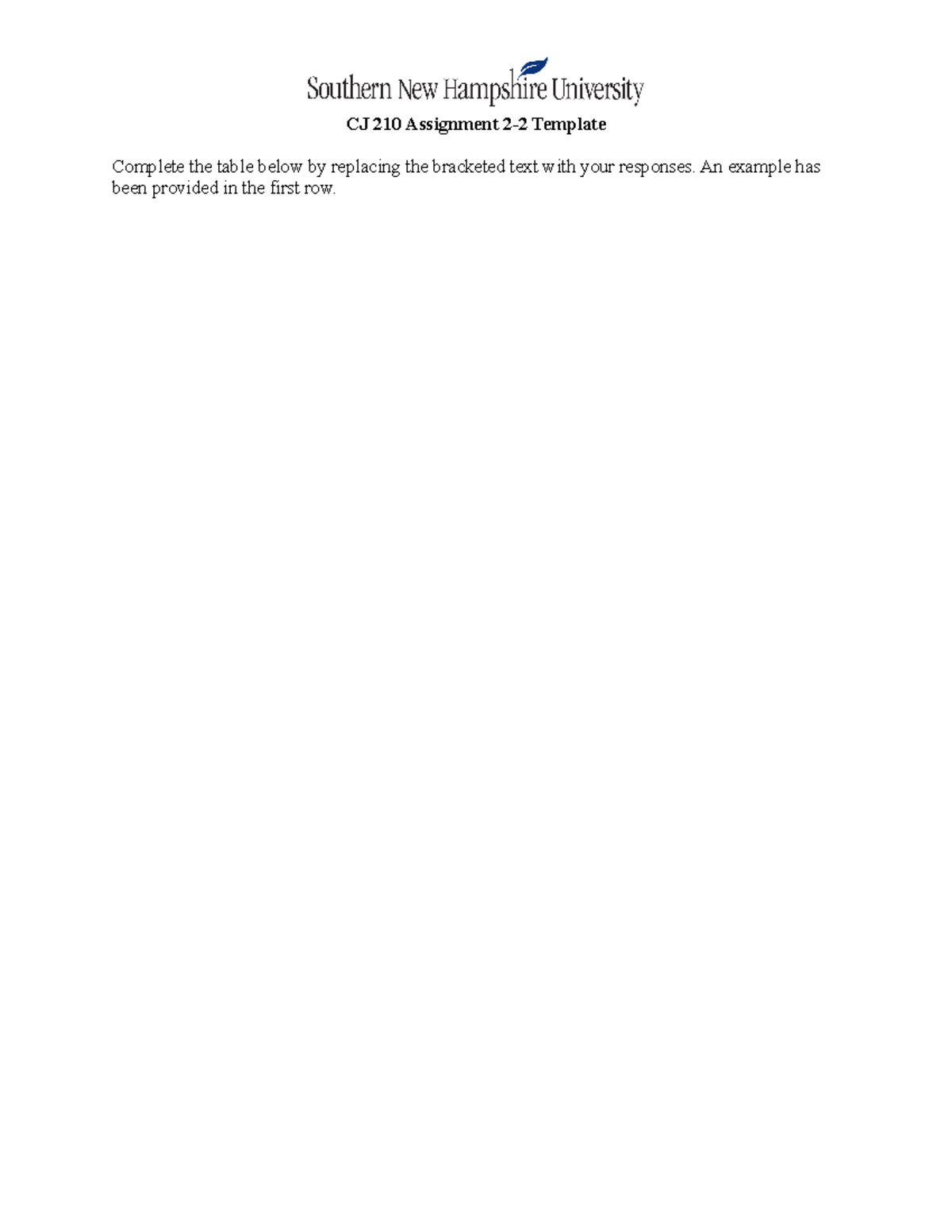 Freise CJ 210 Module Two Assignment Template - CJ 210 Assignment 2-2 ...