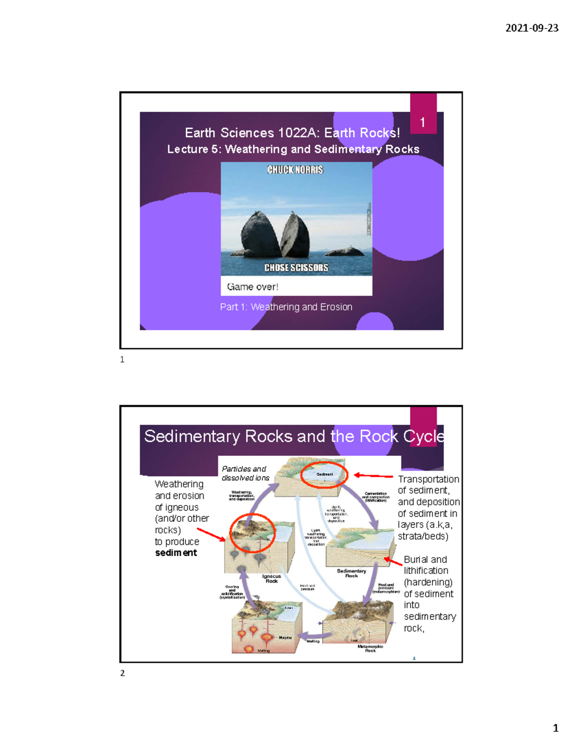 Lec 5 - Notes - Earth Sciences 1022A: Earth Rocks! Lecture 5 ...