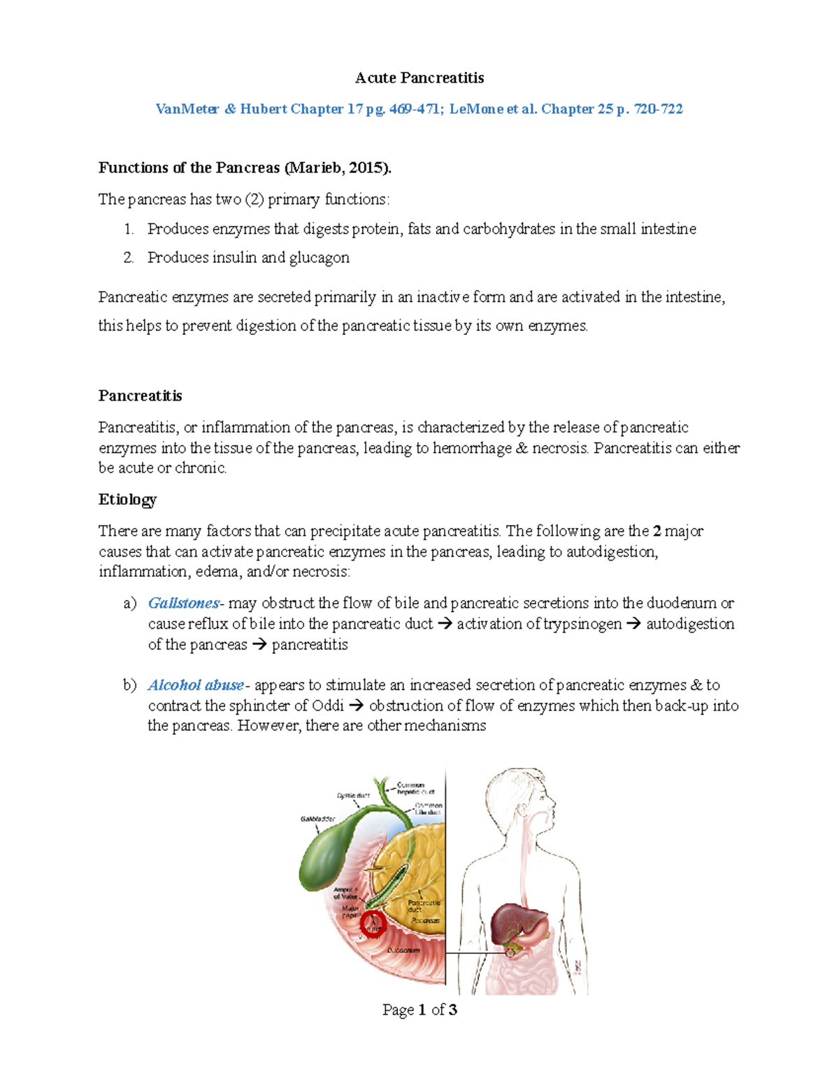 Acute Pancreatitis - It is an intro to the pancreas and talks about the ...