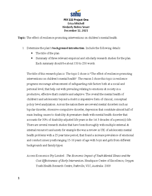 PSY 222 Module 8 e Portfolio - PSY 222 Module Eight ePortfolio Michelle ...