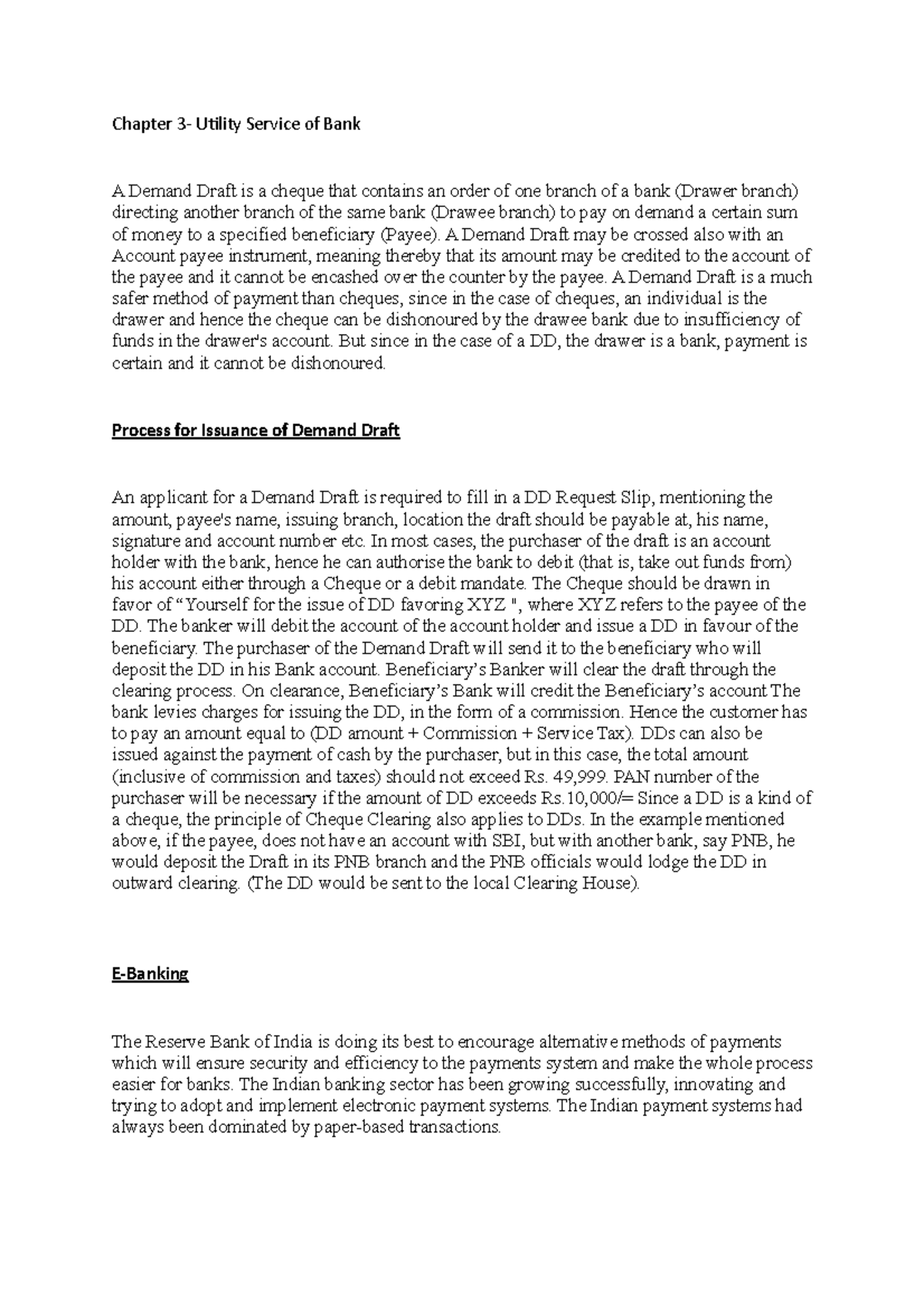 Chapter 3 Utility Functions of Bank - Chapter 3- Utility Service of ...