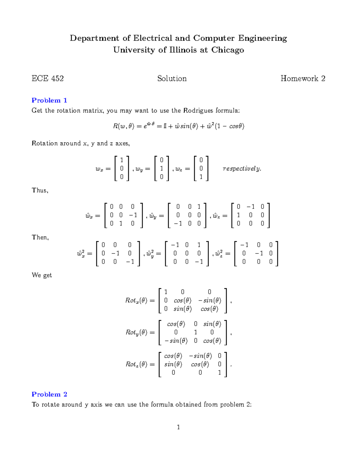 Ece452 Hw2 Solutions Spring 2020 Department Of Electrical And Computer Engineering University 