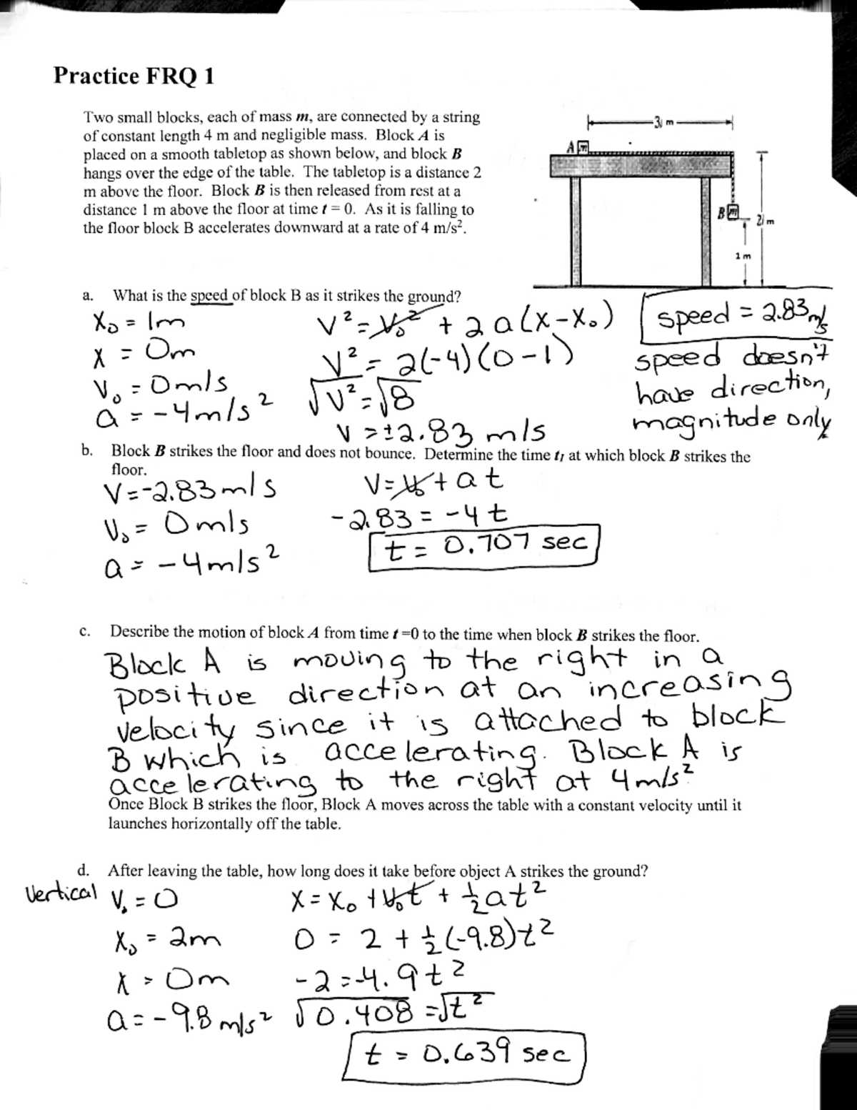Two D Practice FRQ KEY - Studocu