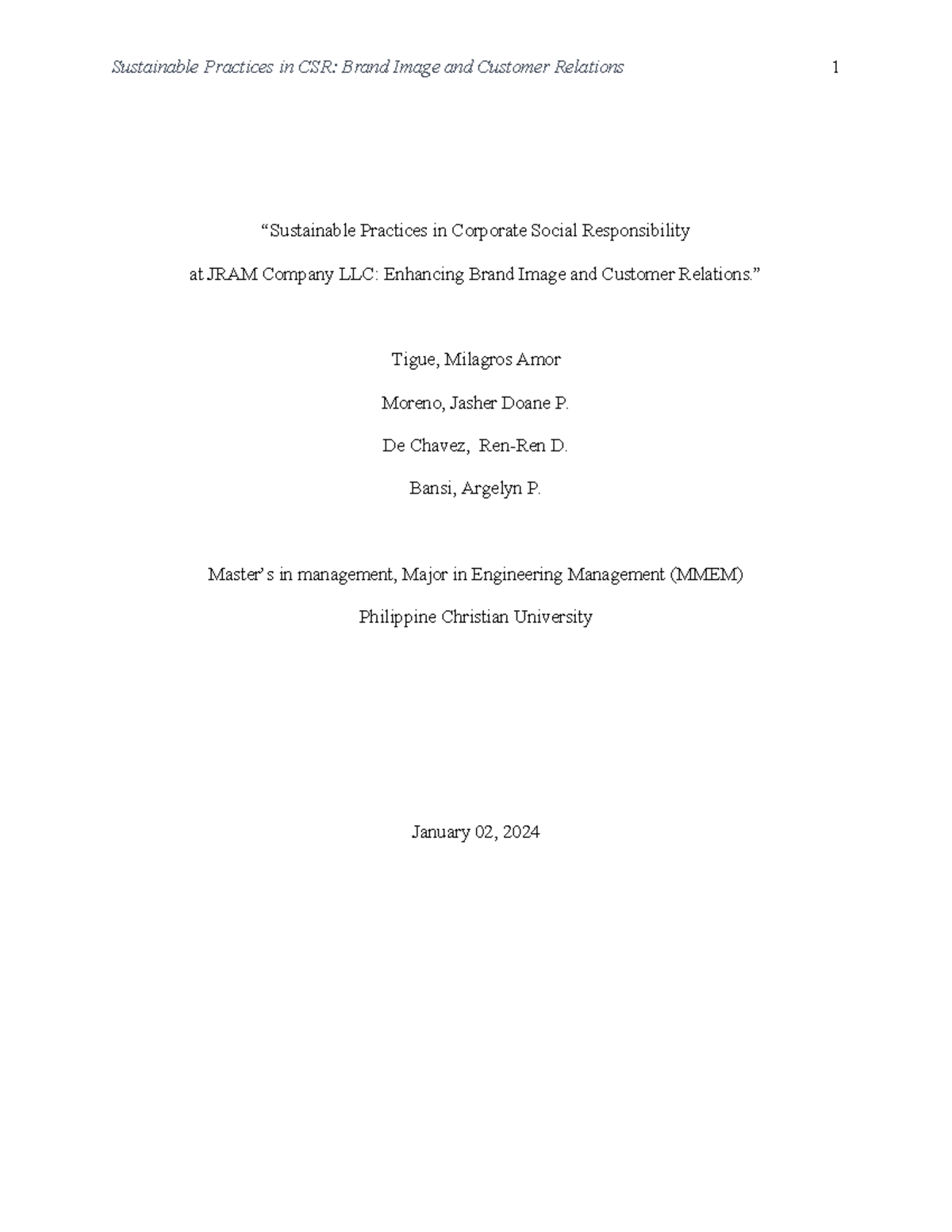 Proposed-Proposal-v5 - “Sustainable Practices in Corporate Social ...