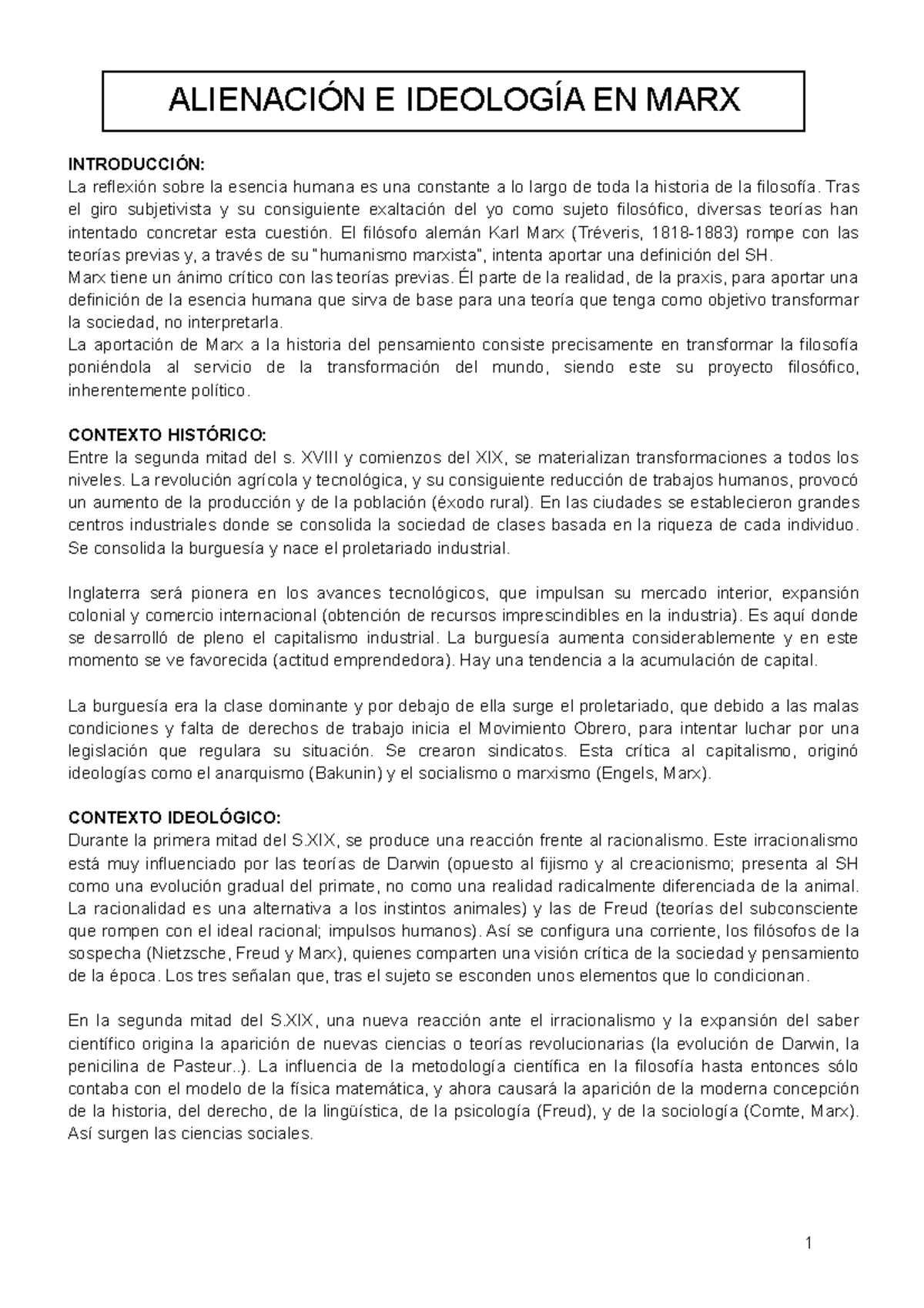 Alienación E Ideología EN MARX - ALIENACIÓN E IDEOLOGÍA EN MARX ...