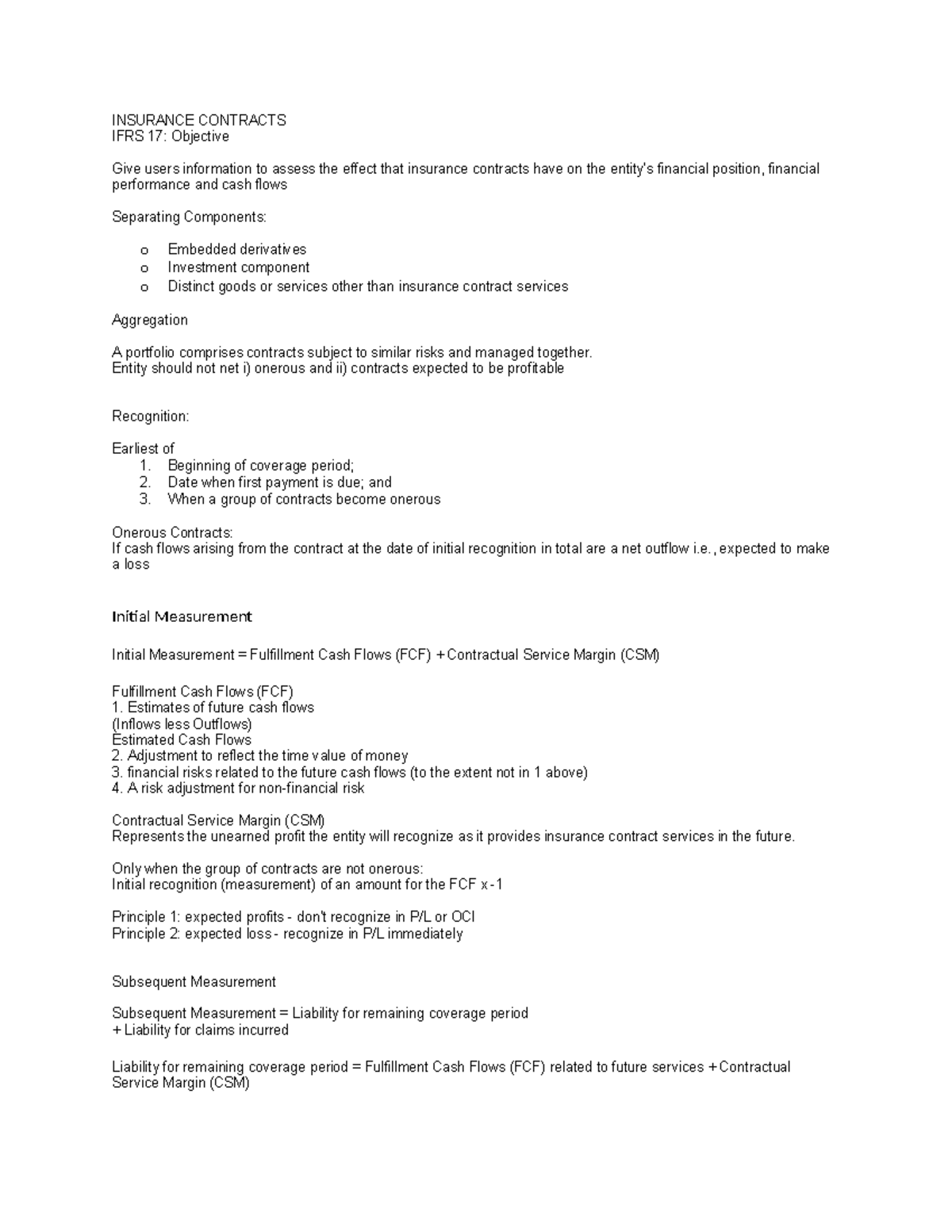 Insurance-Contract-Additional - INSURANCE CONTRACTS IFRS 17: Objective ...