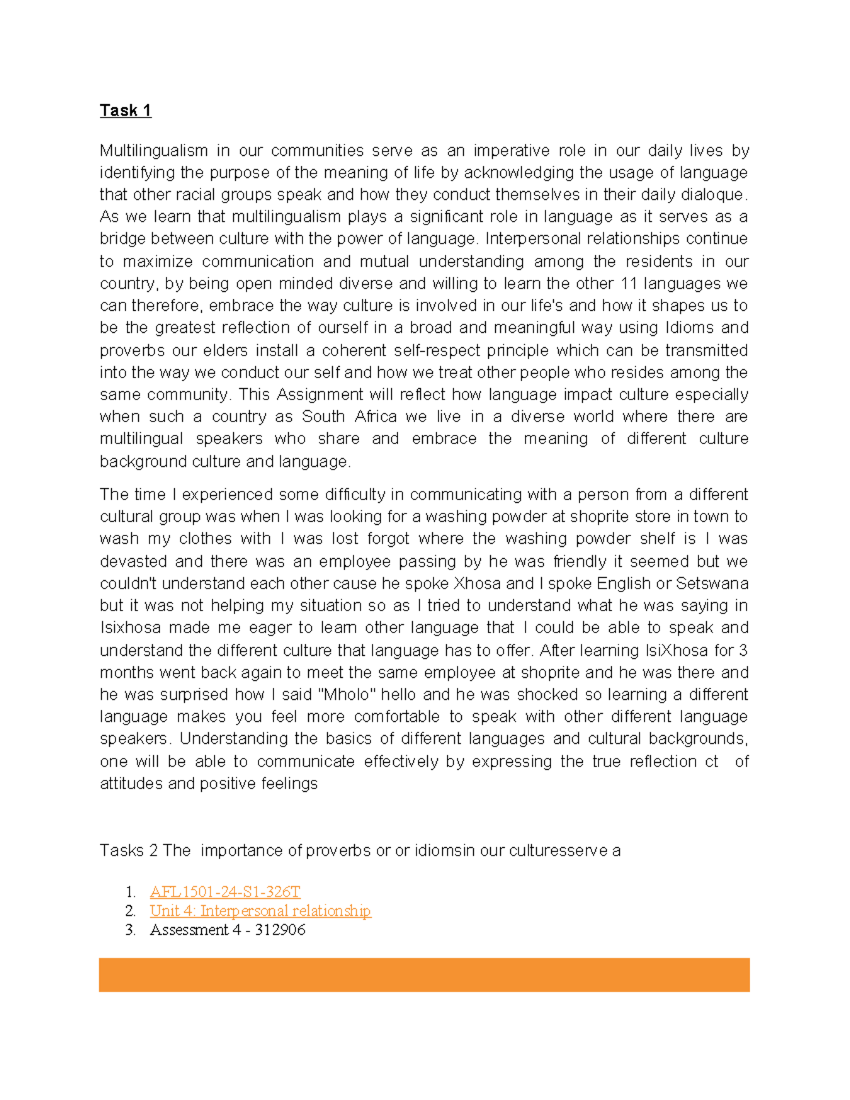 Document 3 - PLS1502 - Task 1 Multilingualism in our communities serve as an imperative role in ...