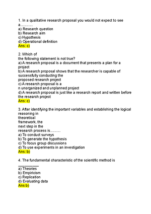 Research Design MCQ With Answers PDF - Research Design MCQ With Answers ...