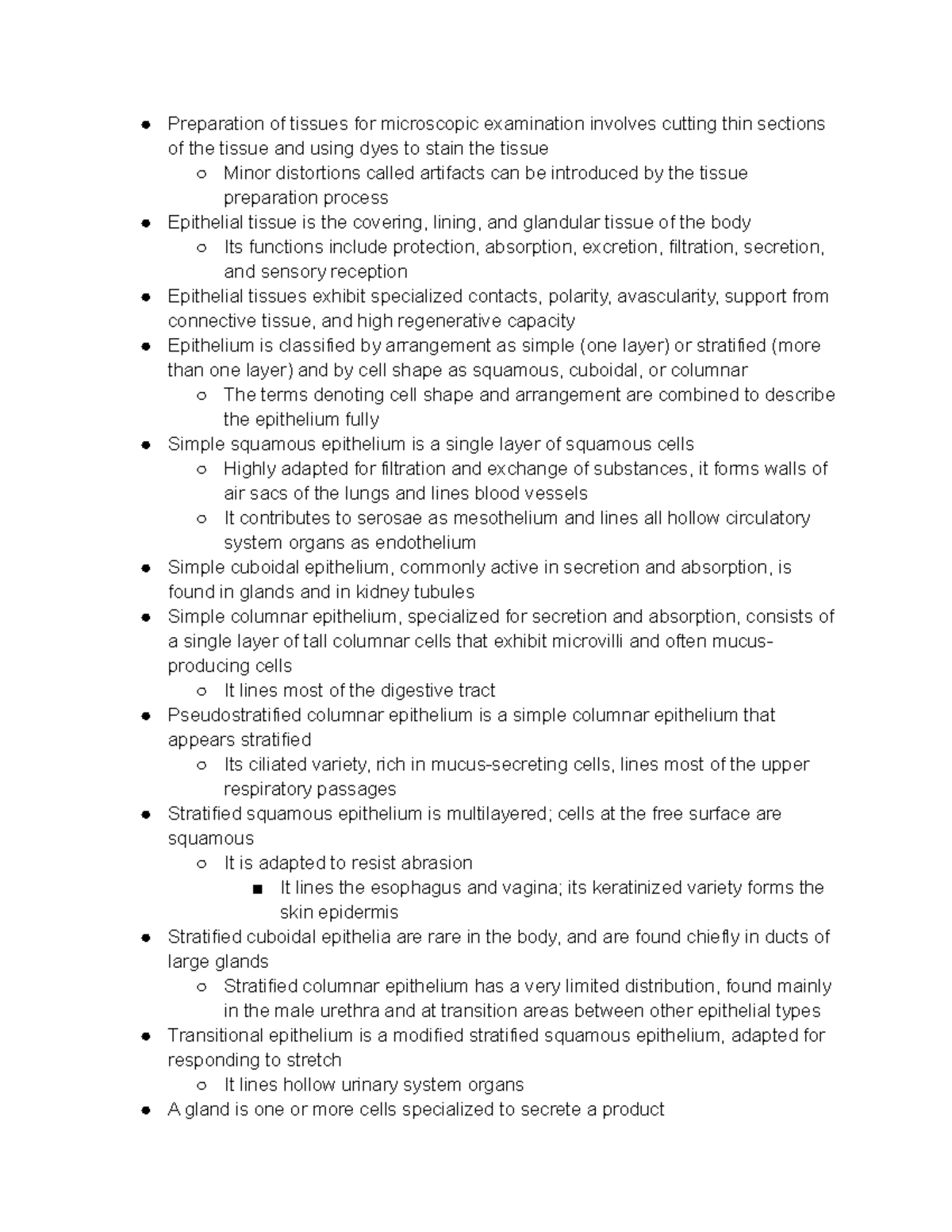 Anatomy Chapter 4 Summary - Preparation of tissues for microscopic ...