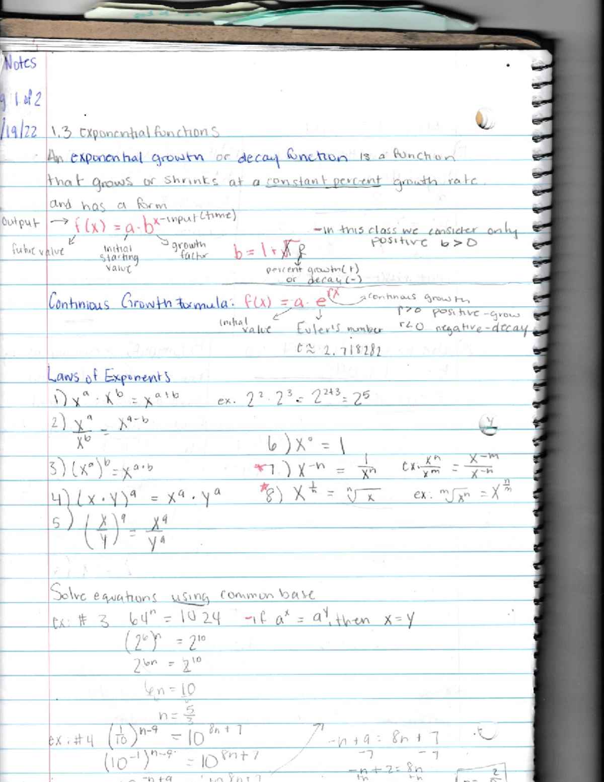 Notes 1.3-1.4 pg 1-Pearson My Math Lab Methods of Calculus - MAC 2233 ...