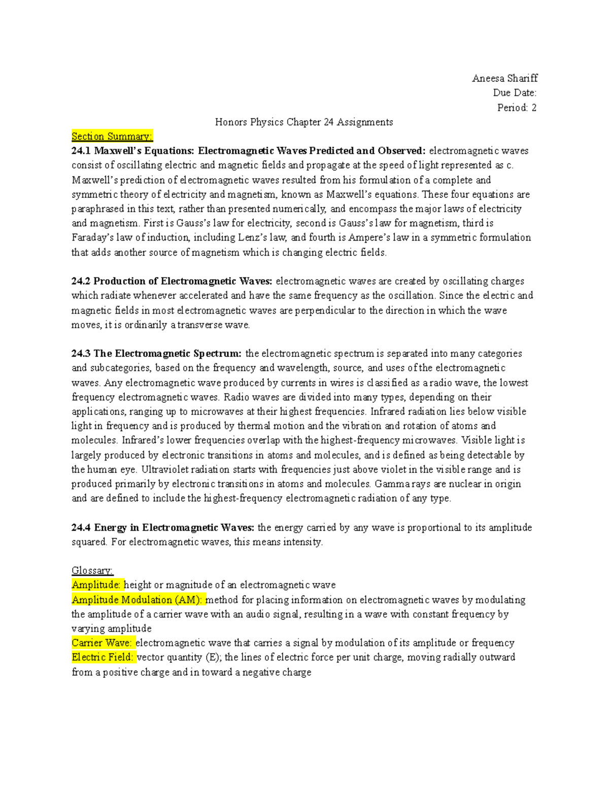 Electromagnetic Waves and Spectrum Summary - Studocu