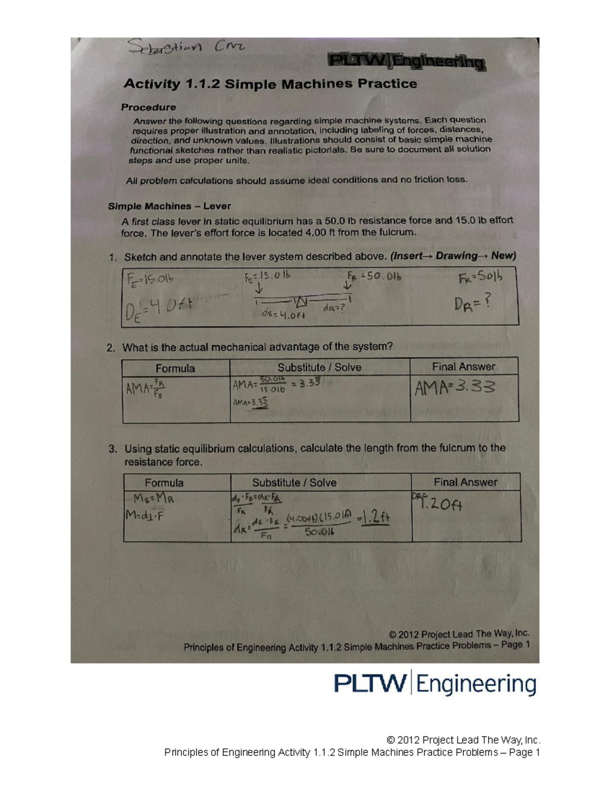 Sebastian Cruz Valdez - 1.1.2 Simple Machines Practice Problems ...