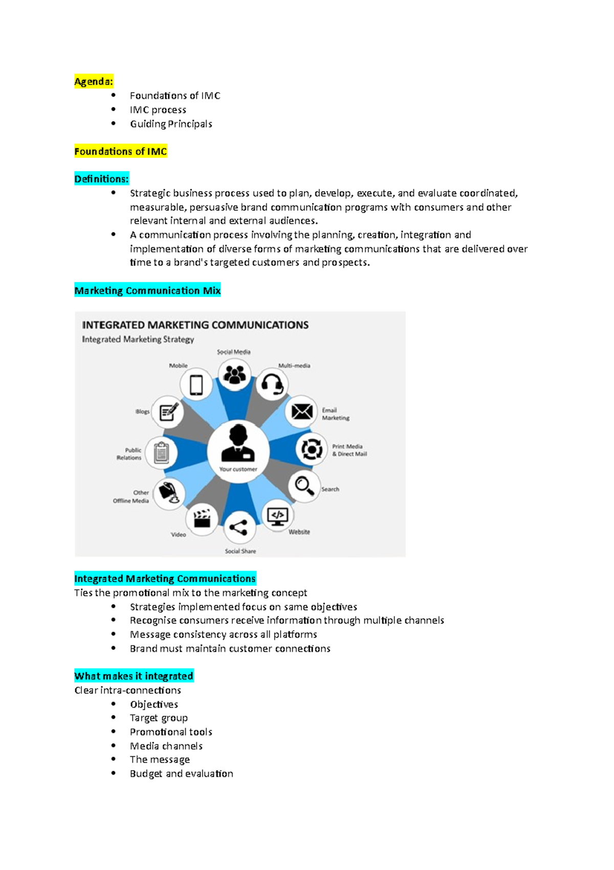 WEEK 12 Integrated Marketing Communication - Agenda: Foundations of IMC ...