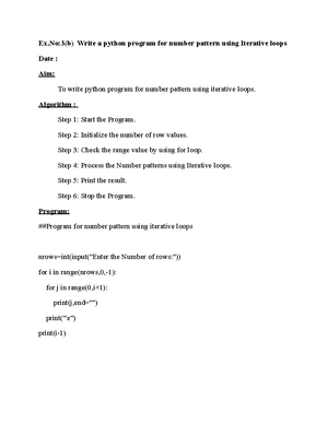 Ex2(b) - Dbbddb - Ex:2(a) Write a Python Program to circulate the values of n variables Date ...