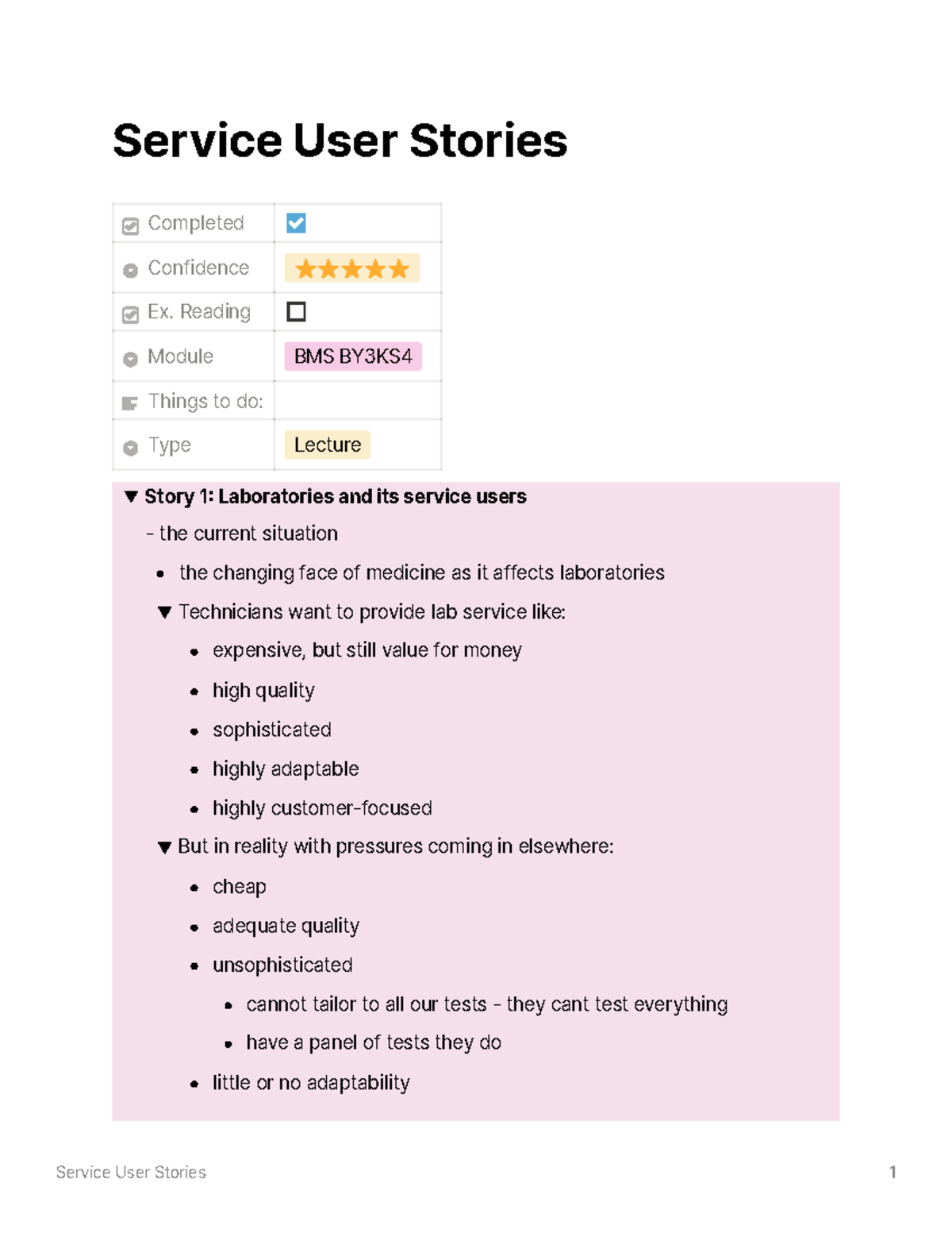 Service User Stories - Lecture 5 - Service User Stories Ԇ Service User ...