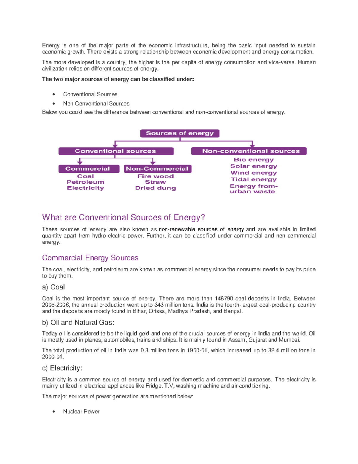 Notes-Conventional and Non Conventional Energy - Energy is one of the ...