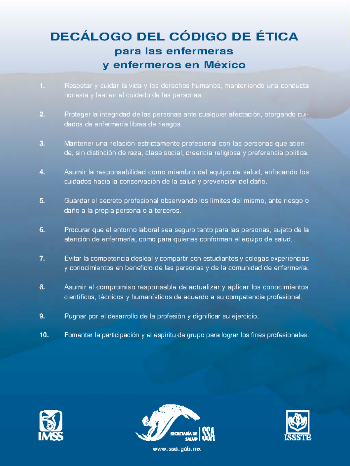 Decalogo del código de ética - DECÁLOGO DEL CÓDIGO DE ÉTICA para las ...