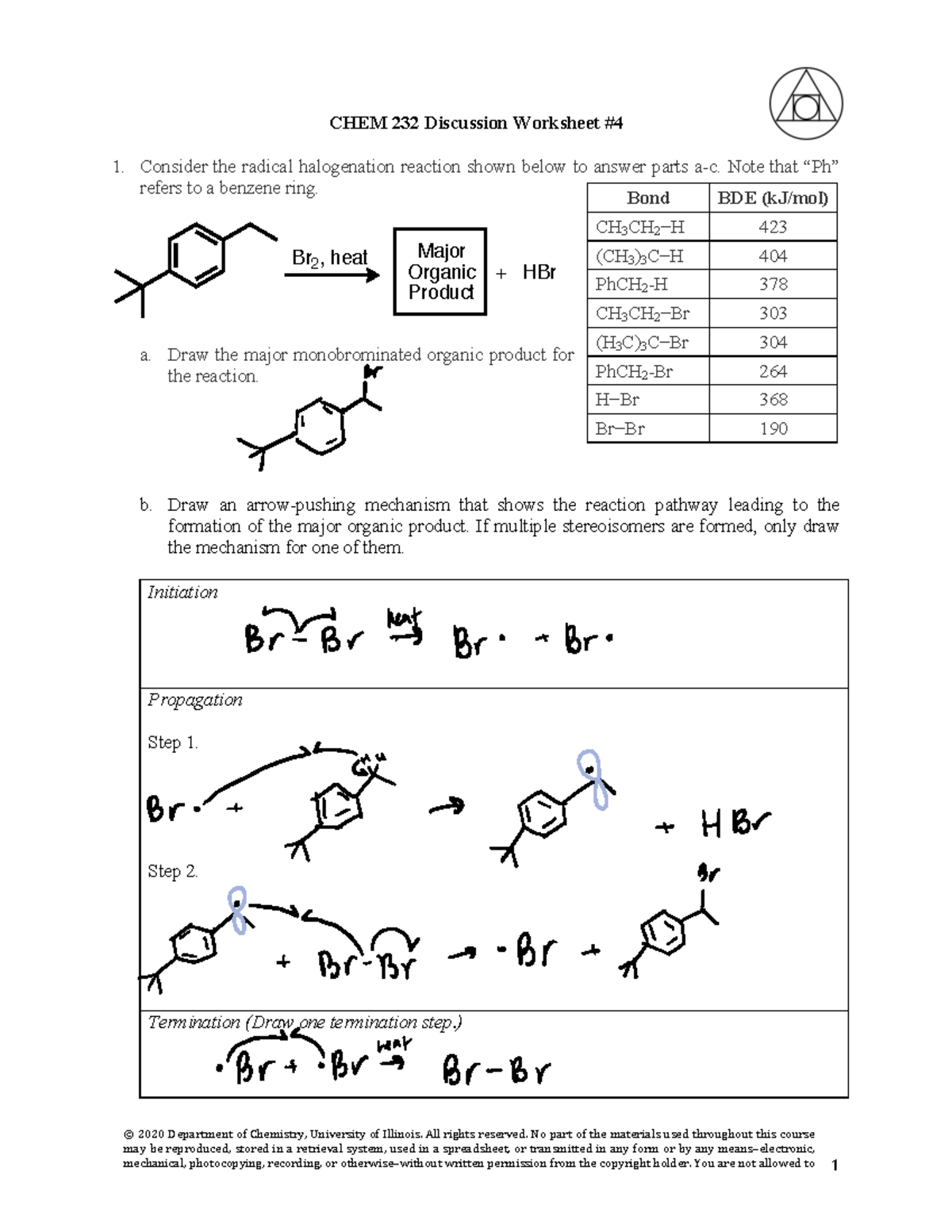 Disc-Worksheet-4 - discussion - CHEM 232 - Illinois - Studocu