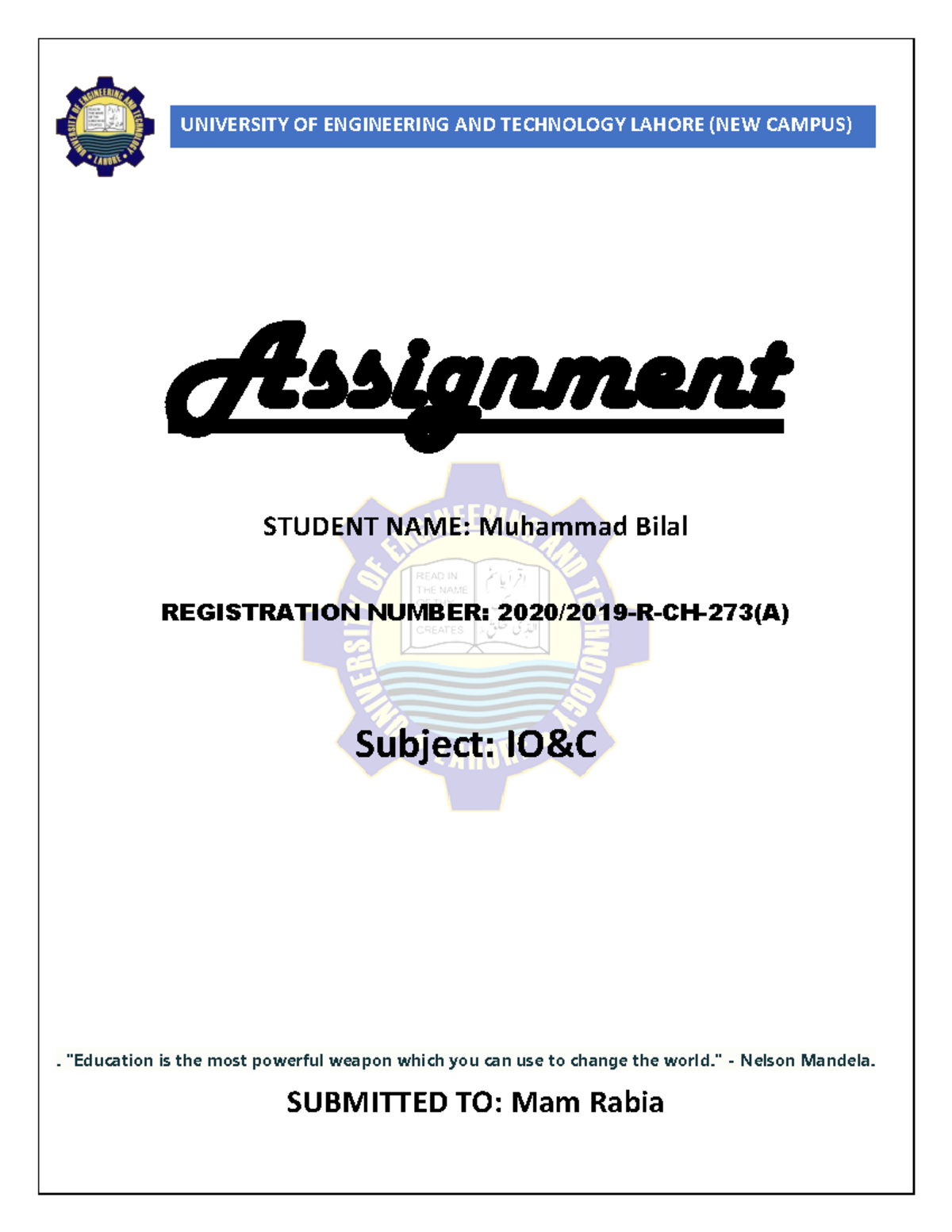 IOC assignment - Inorganic and organic chemistry basicmodule ...