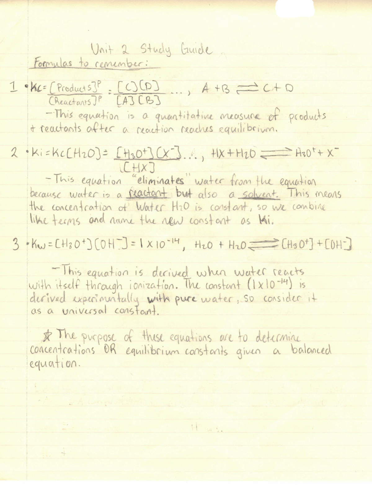 Chemistry II unit two exam handwritten guide - CHEM-1312 - Studocu