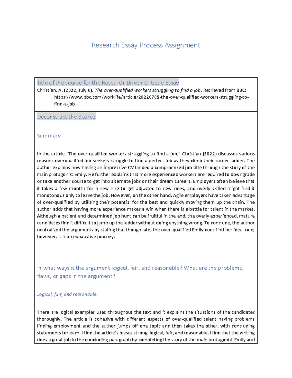 Research Essay Process Assignment - Priyank Soni - Research Essay ...