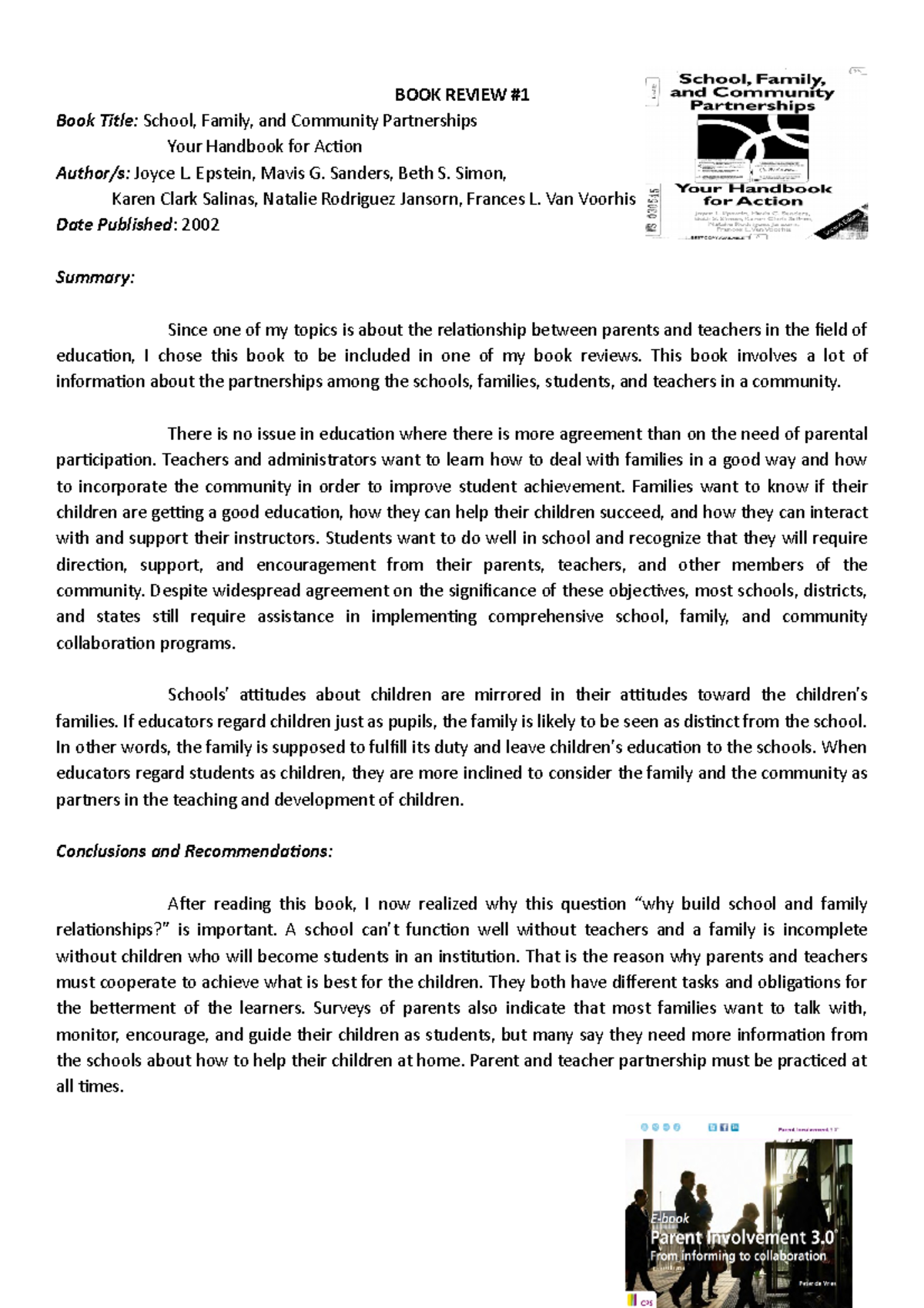 Bookreview - Book review about two books assigned to us in our masteral ...