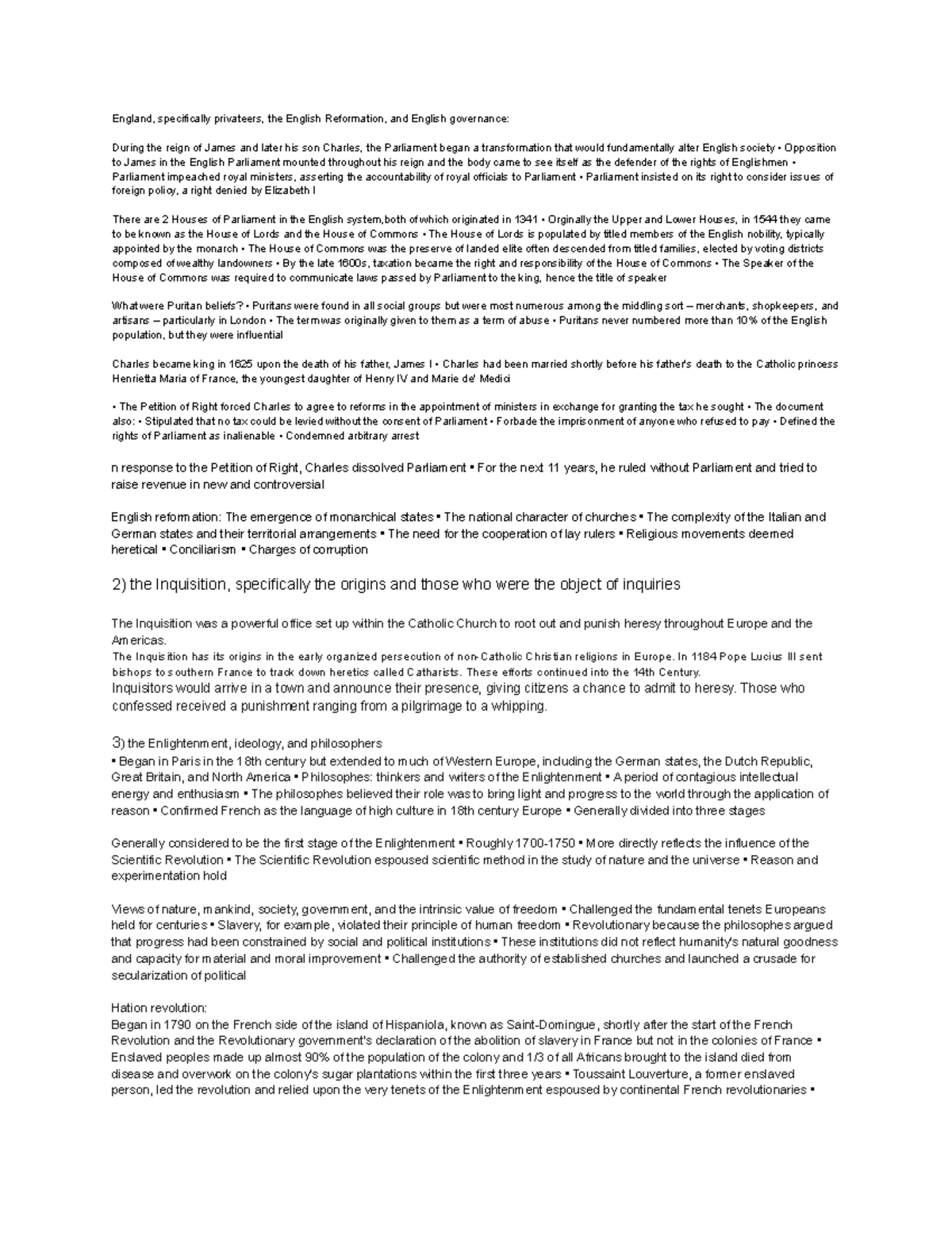 Civ study guide - practice notes - England, specifically privateers ...