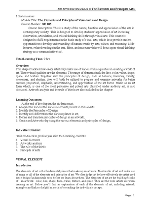 Module-1-ART - None - I. Preliminaries Module Title: The Importance, Meaning, and Assumptions of ...