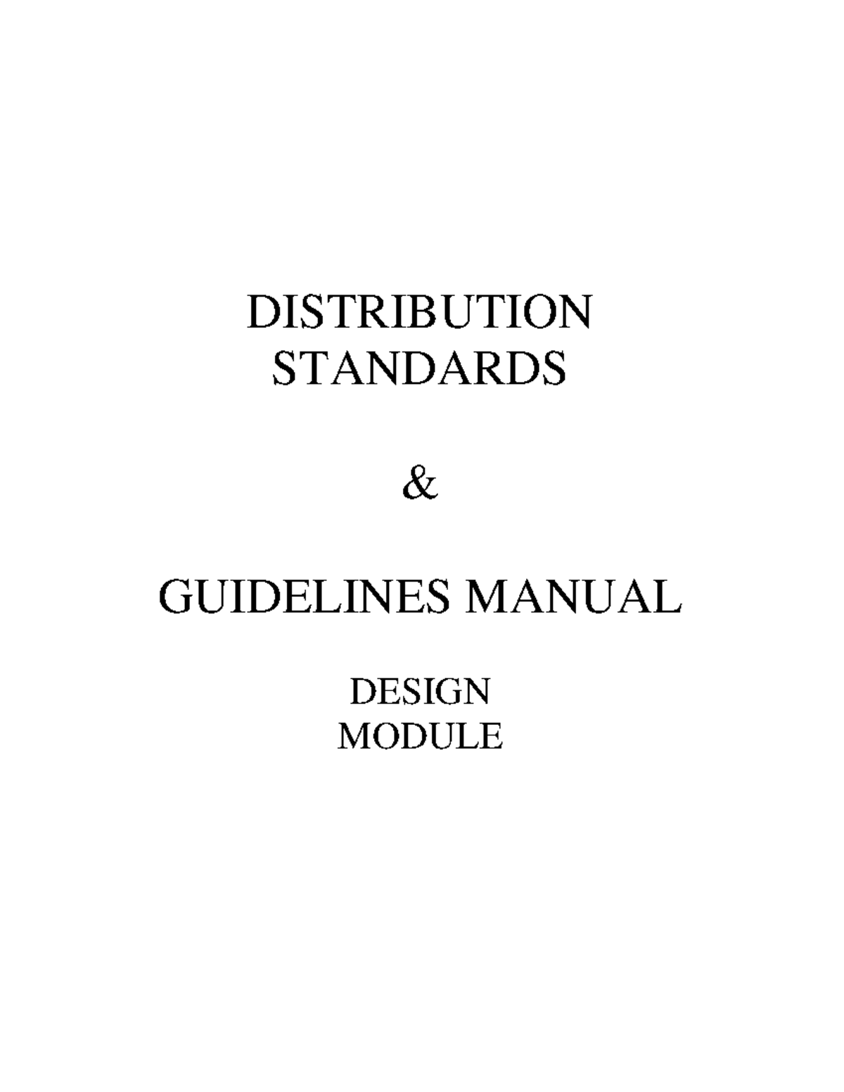 Distribution Standards Guidelines Manual - Design Module Issue July ...