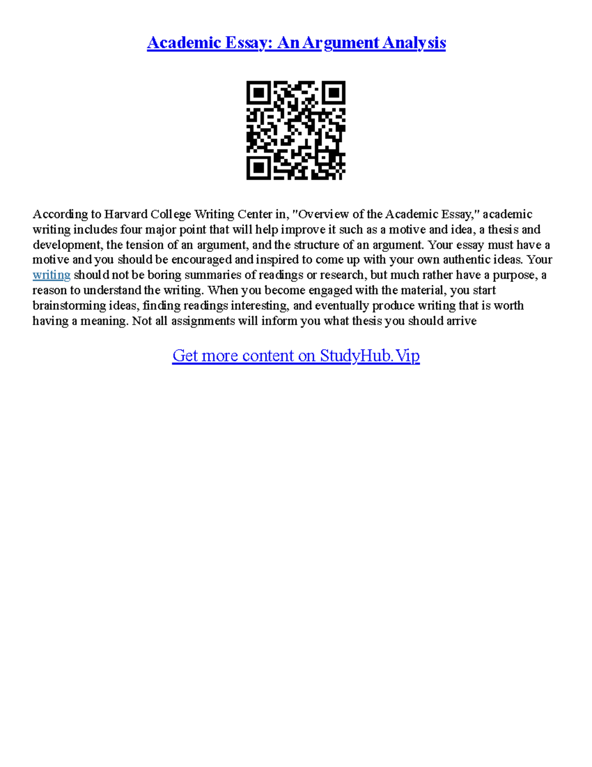 Argument Essay Structure - Academic Essay: An Argument Analysis ...