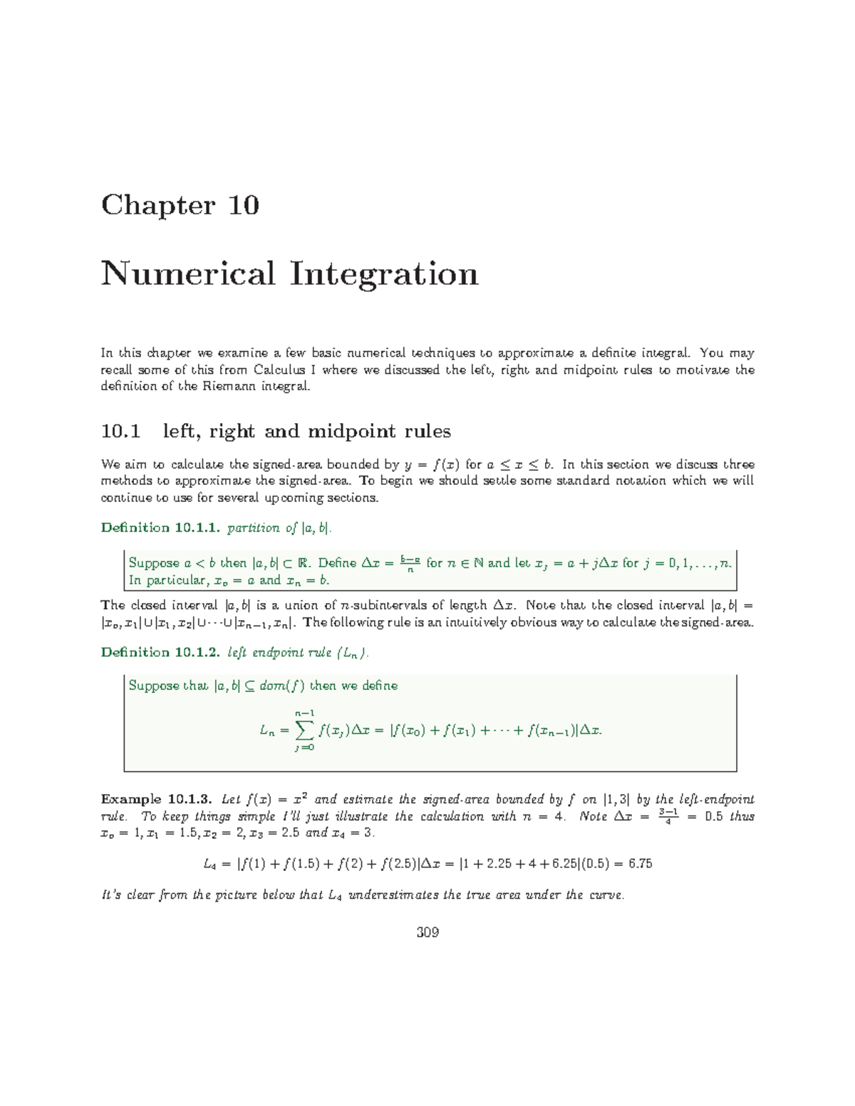 Lecture notes, lecture 10 - Chapter 10 Numerical Integration In this ...