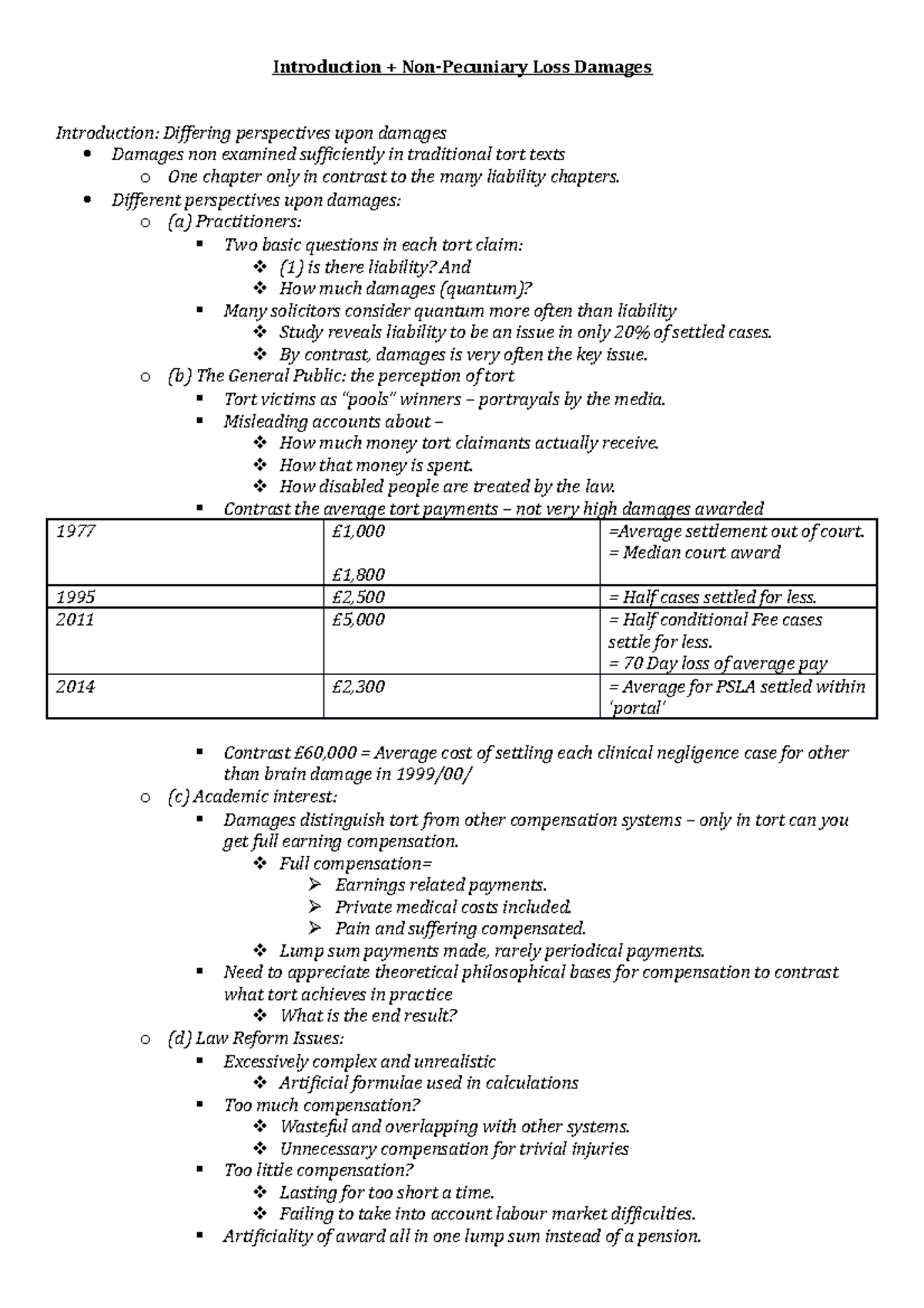 Introduction Non-Pecuniary Loss - Introduction + Non-Pecuniary Loss ...